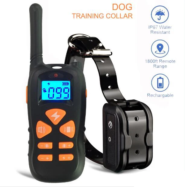 Petrainer Pet Dog Training Collar Rechargeable Waterproof Dog Electronic Shock Training Collar ...