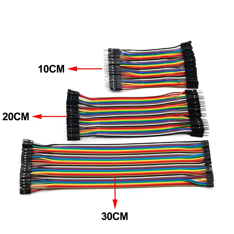 Câble-fil,Câble arc-en-ciel 40 broches, ligne Dupont mâle et femelle ...