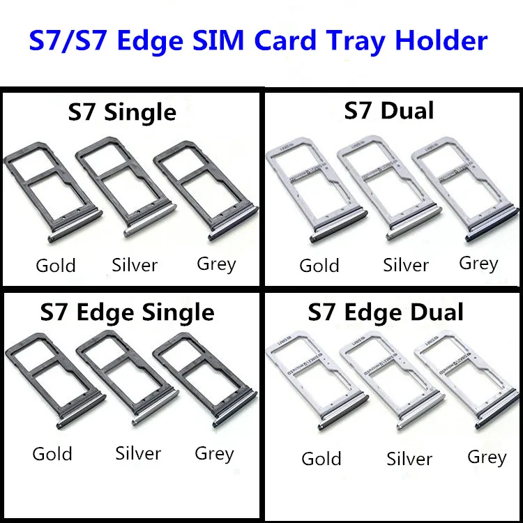 10PCS NEW Sim Tray Holder For Samsung Galaxy S7 Edge G935 Single / Dual ...