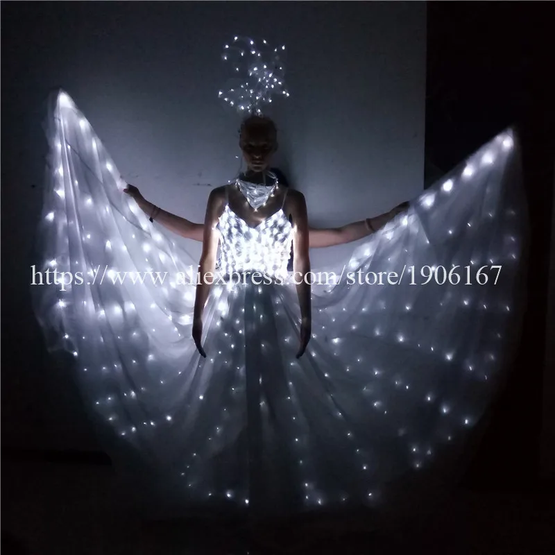 New-Design-Free-Shipping-White-color-Led-Dress-Performance-Costume-Led ...