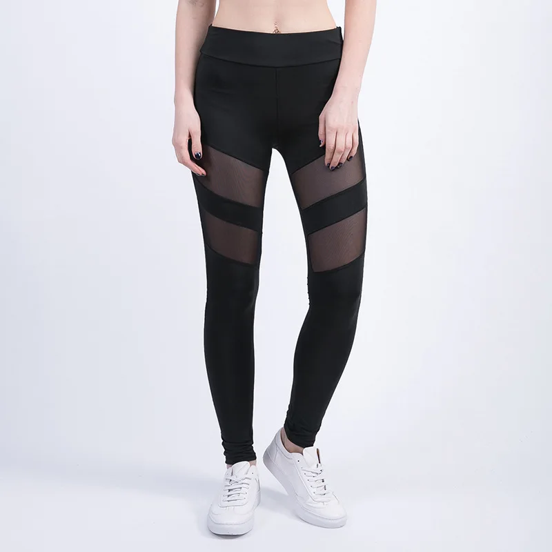 Mesh Patchwork Leggings Pants Women Leggins Fitness Women Trousers Slim