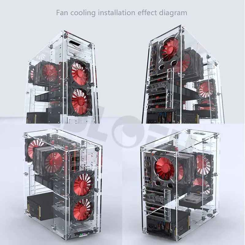 2018 Newest Desktops Acrylic All Transparent Vertical Micro/ATX ...