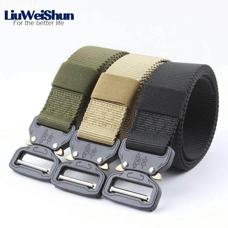 LiuWeiShun 8 colors 3.8cm Military Tactical Belt Men Nylon Metal Insert ...