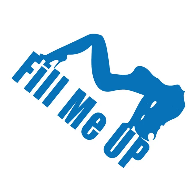 1812cm Blue Color Funny Sexy Lady Car Sticker Girl Pattern Fill Me Up Lady Decals Decoration