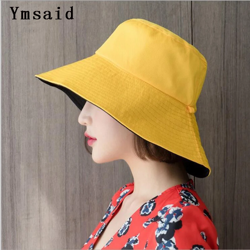 Ymsaid Sun Hat Women Summer Outdoor Beach Sunscreen Bucket Cap Folding