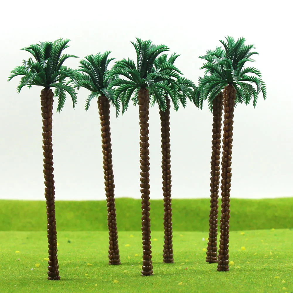 20pcs Layout Model Train Palm Trees Scale HO 13CM Plastic model trees ...