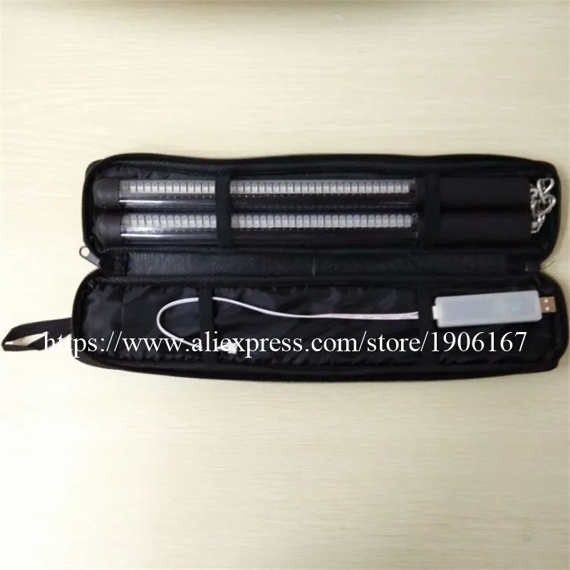 One Pair 40 Pixels Poi Full-color Led Stick Programmable Nunchuck Usb ...