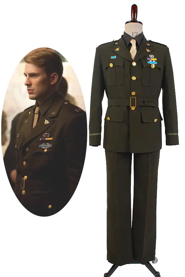 Captain Military Steve Rogers Cosplay Costume - AllCosplay.com