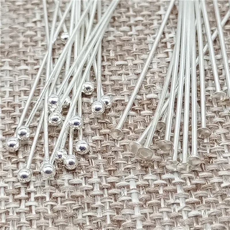 50-pieces-of-925-Sterling-Silver-Ball-Head-Pins-Flat-Head-Needle-30mm ...