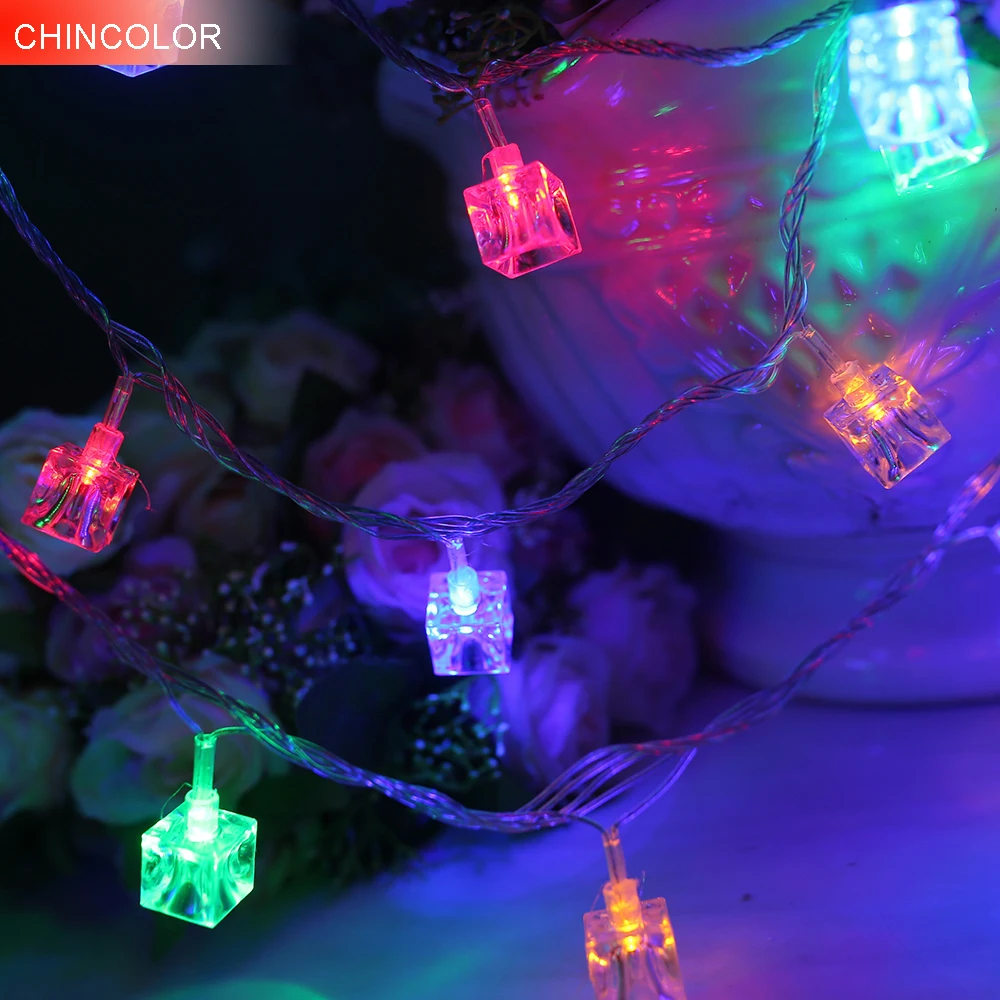 3 5M 20 50led Holiday lights Crystal blocks of ice cubes Led Light ...