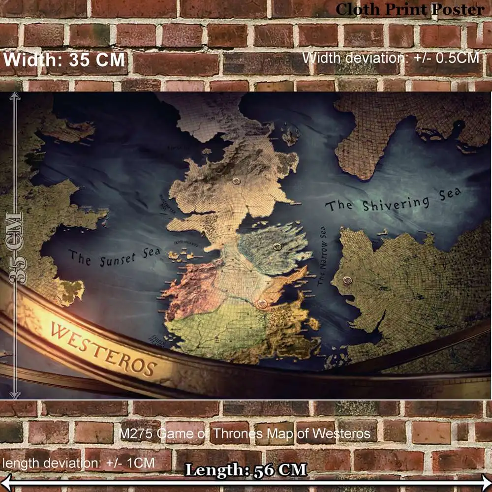 Game Of Thrones Map Poster