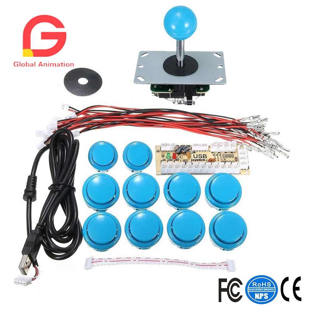 Arcade Buttons Game USB Encoder PC Joystick Controller DIY Kit Zero ...