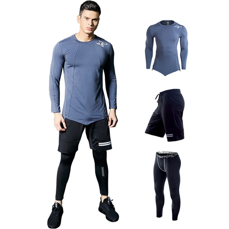 3 Pieces Mens Tracksuit Running Sets Fitness Training wear Yoga Sets ...