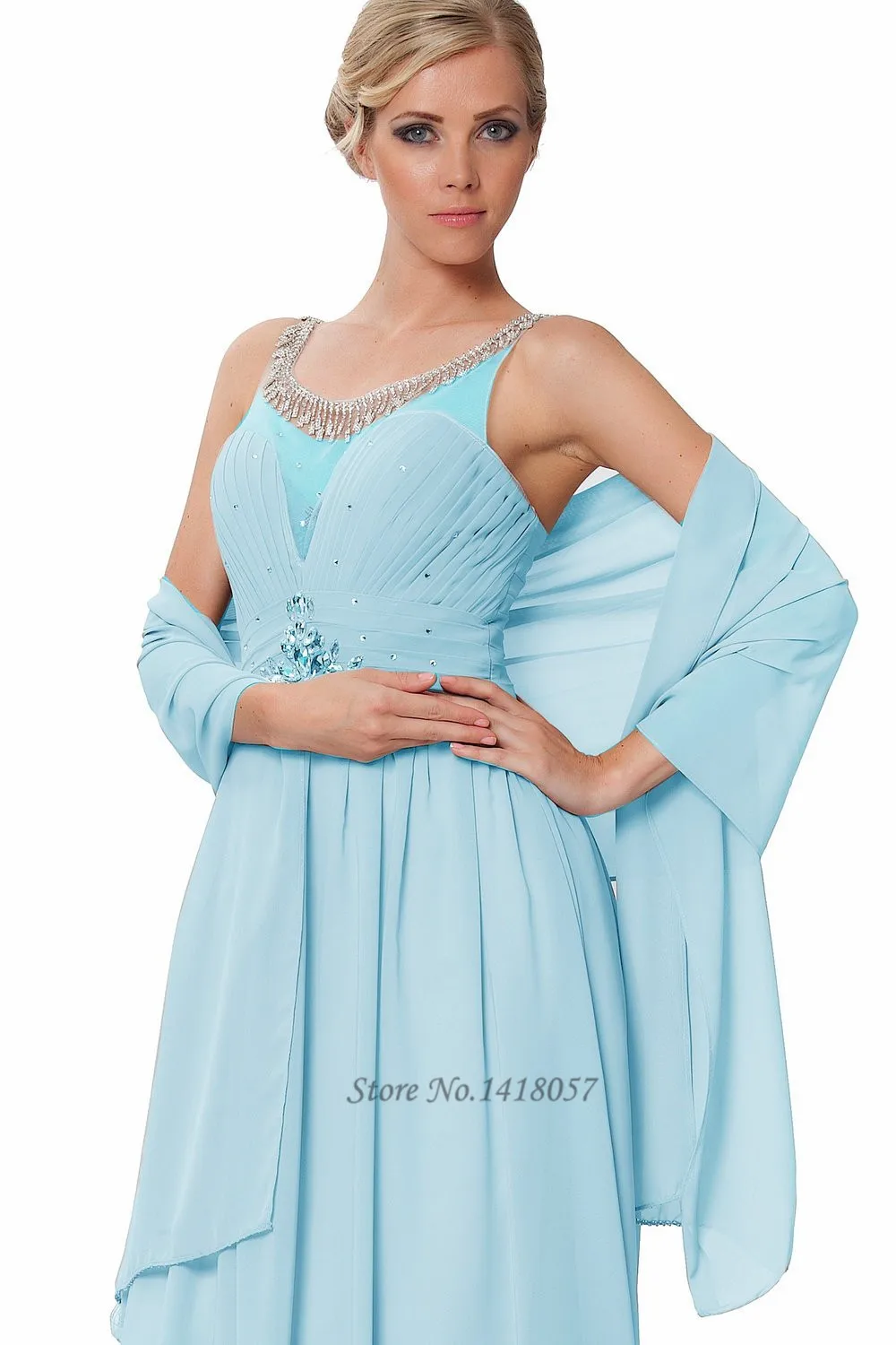 Beautiful Chiffon Shawlscarveswrap With Beading Wedding Bridesmaids Prom Dress Sash Shawl