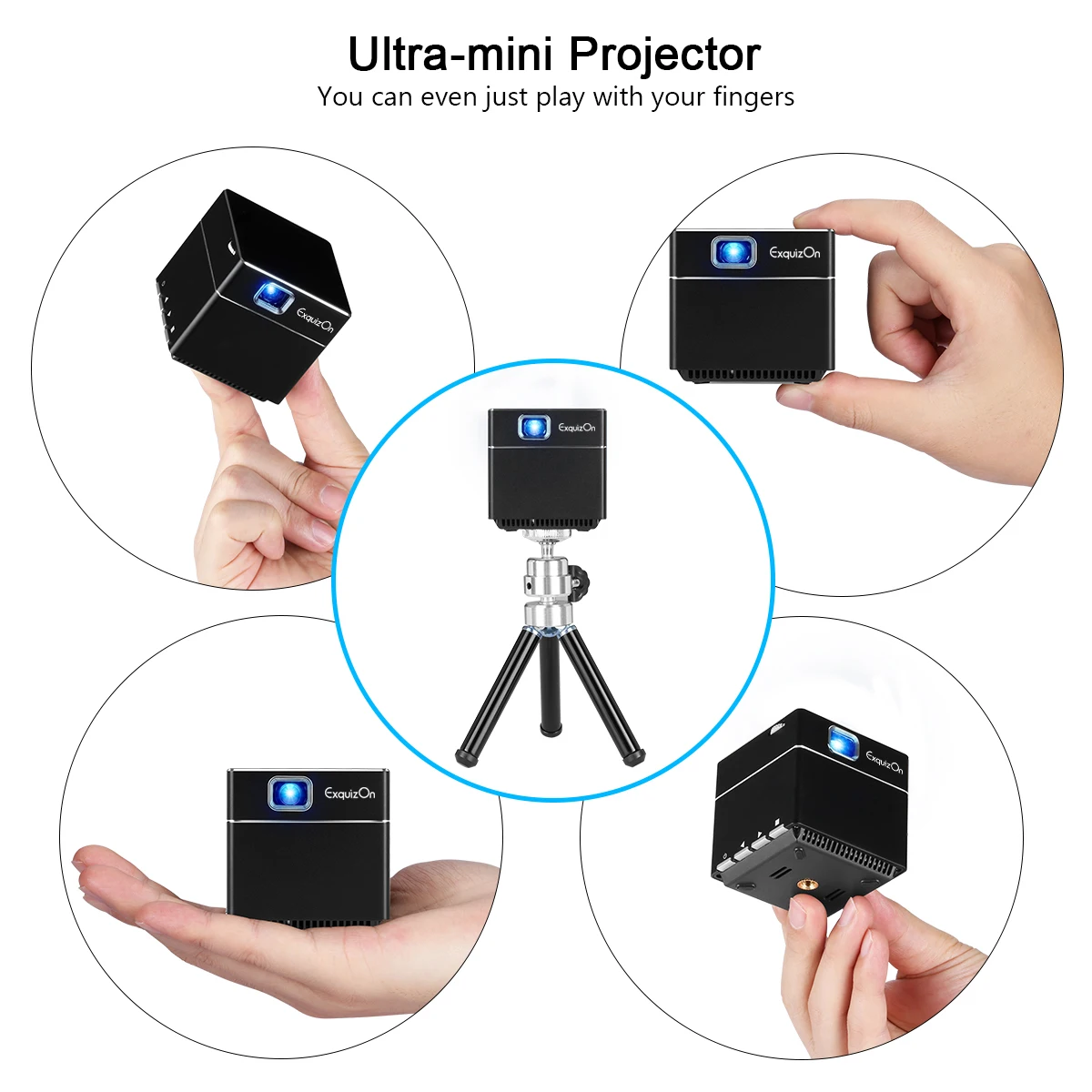 Exquizon S6 Mini Dlp Projector Wifi Wireless Pocket Portable Smart ...