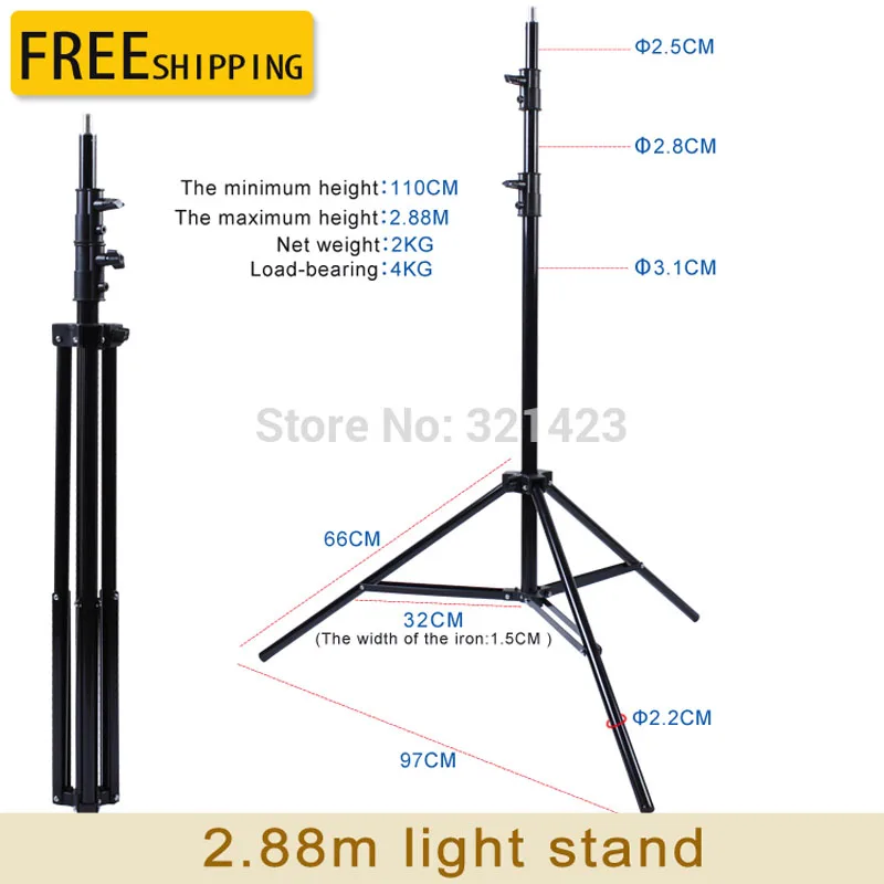 Nieuwe photographgic apparatuur professionele 2.88 m light stand 2.88 ...