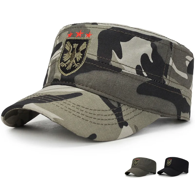 2018 Spring Camouflage Eagle Flat Caps Man Army Tactical Casquette ...