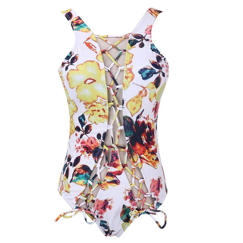 ITFABS women sunny deep V bandage One Piece swimsuit bikinis Monokini ...