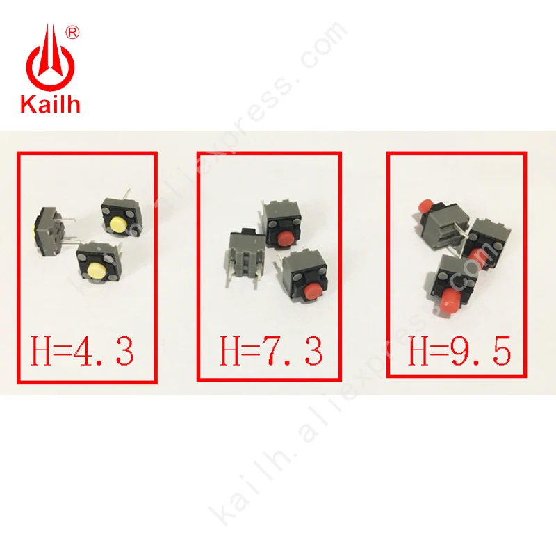 Kailh Micro Switch 6*6*4.3/7.3/9.5mm square Silent switch ireless mouse ...