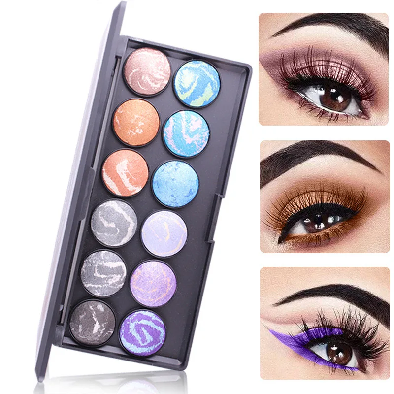2018 12 Colors Eyeshadow Makeup Palette Waterproof Long lasting Baking ...
