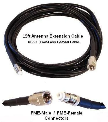 FME Male To FME Female15FT/5M RG58 External Antenna Extension RF ...