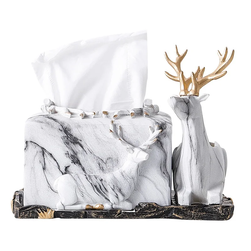 European style Creativity Tissue box Living room Nordic elk draw carton ...