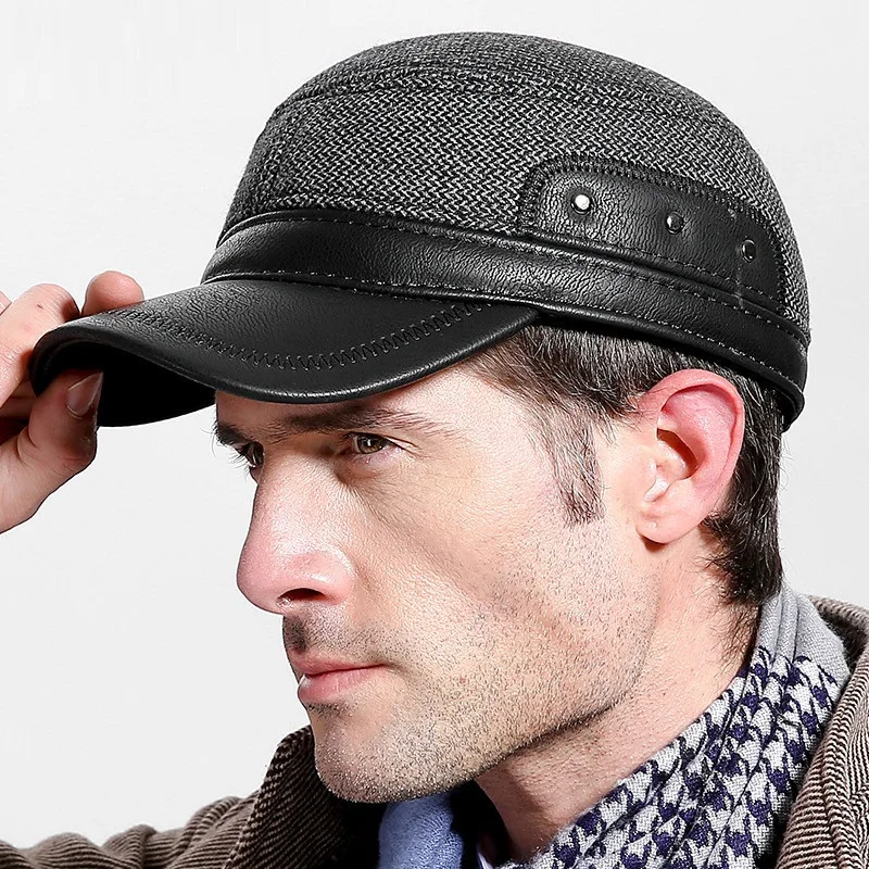 Men s Winter Warm Hat Ear Protector Hat Male Woolen Earmuffs Male Hats Men s Winter Warm Hat Ear Protector Hat Male Woolen Earmuffs Male Hats