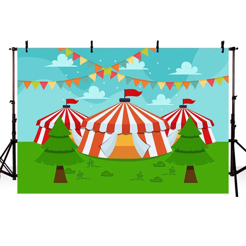 MEHOFOTO Circus Tent Birthday Party Photo Background Carnival Backdrop ...