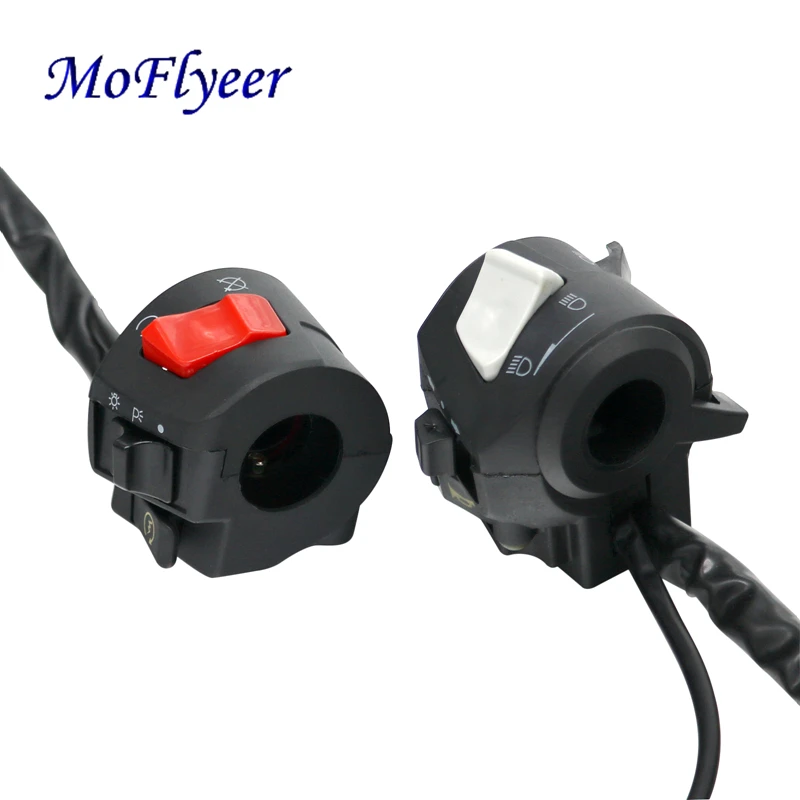 MoFlyeer-Motorcycle-ABS-plastic-Left-Right-Handlebar-Switches-22mm-Horn-Turn-Signal-Light ...