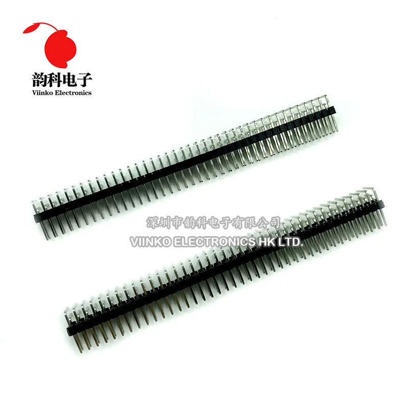 5pcs 2.54mm 2 X 40 Pin Male Double Row Right Angle Pin Header Strip Pin ...