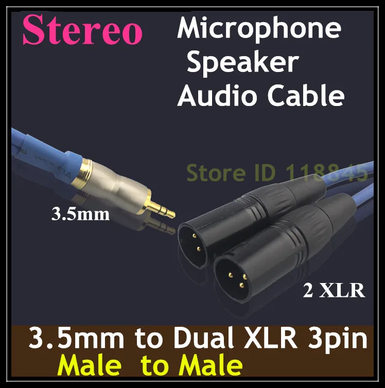 1m 2m 3m 5m 8m TRS Mini jack 3.5mm to 2 XLR 3Pin Jack Mixer PC ...