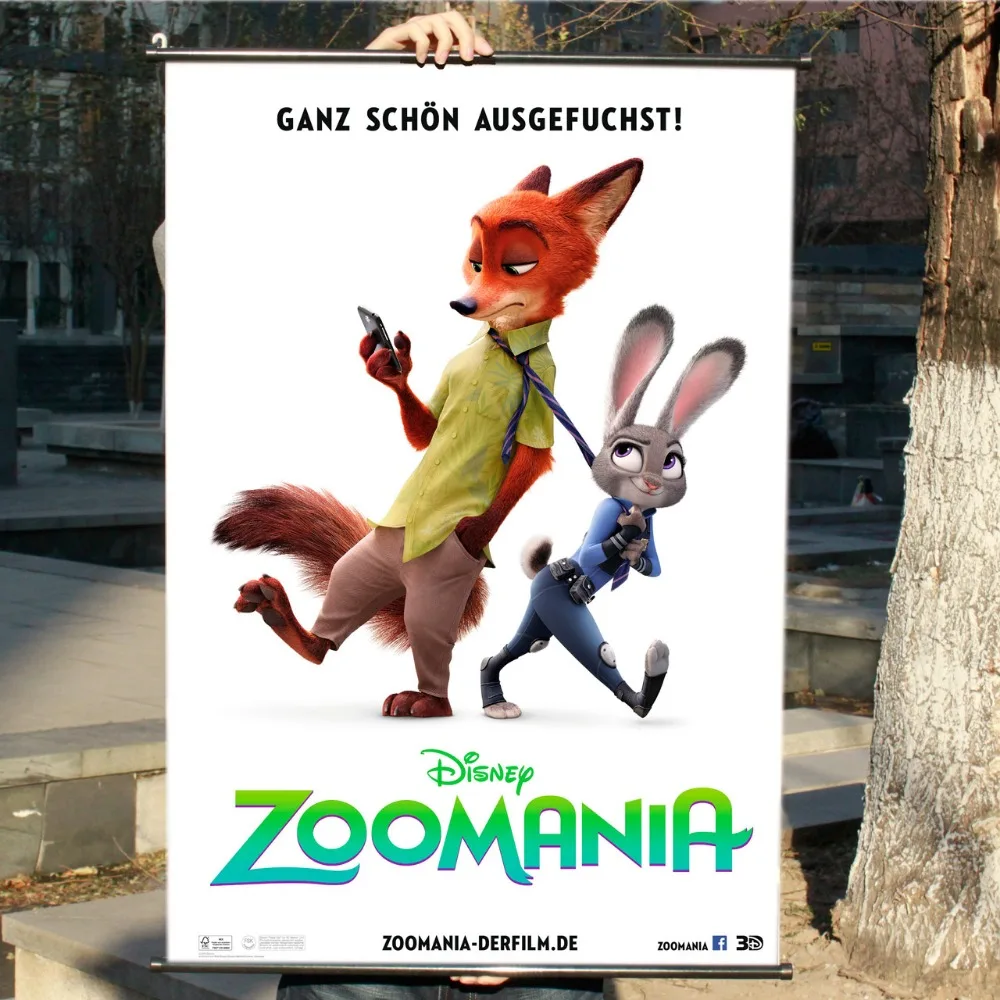 "Zootopia"HD Game Scrolls Movie Poster Wall Sticker Banners Hanging ...