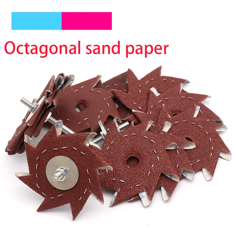 10pcs-8-Angle-Octagonal-Sandpaper-Sanding-Disc-Sand-Hook-Loop-Sander ...
