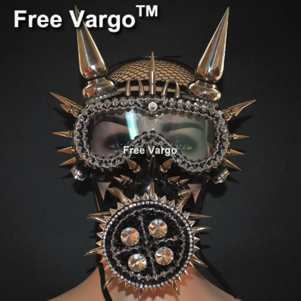 Holographic Black Burning Man Goggles Face Dust Gas Mask Steampunk ...