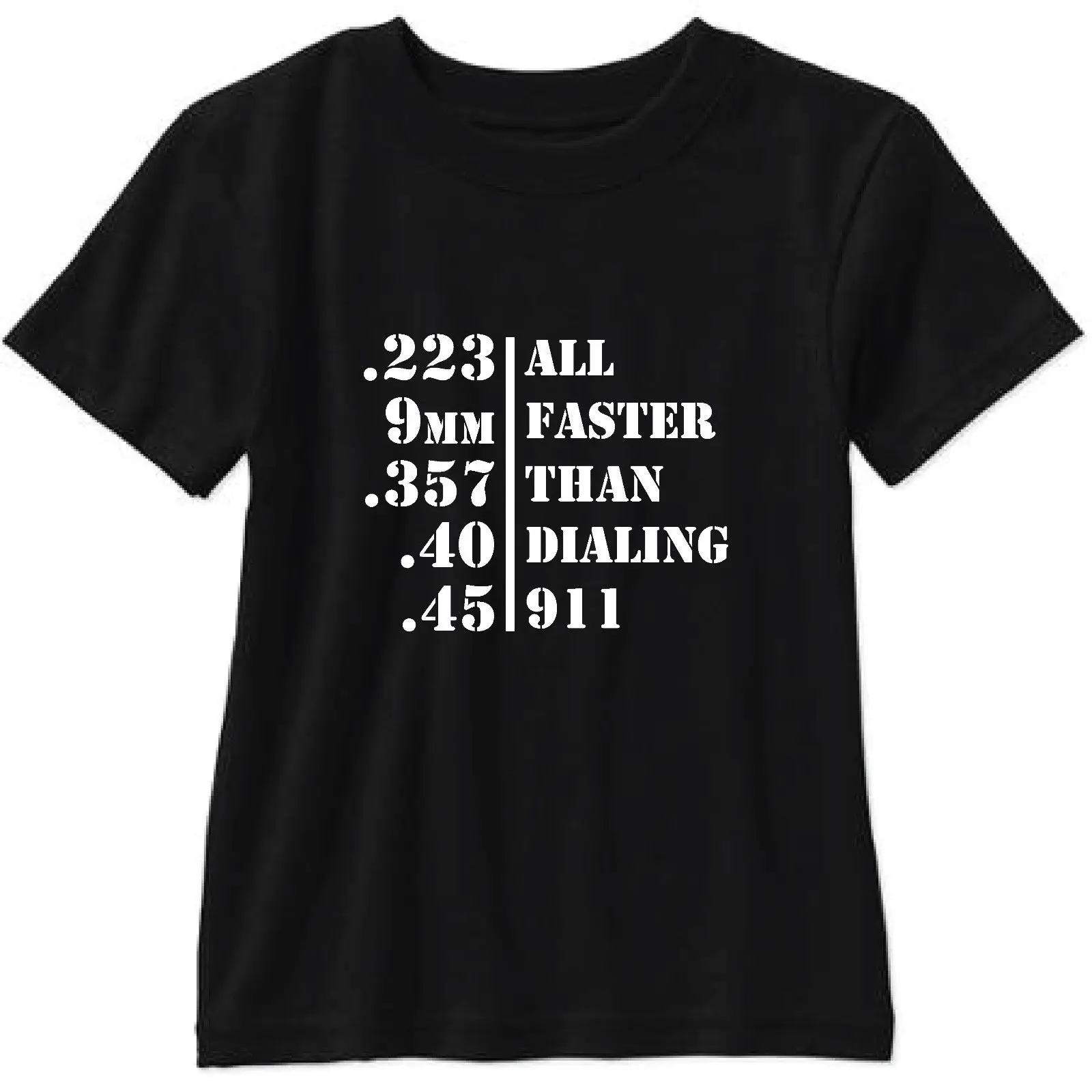 All Faster Than Dialing 911 T Shirt AR15 1911 M9 M14 Pro Gun 2nd ...