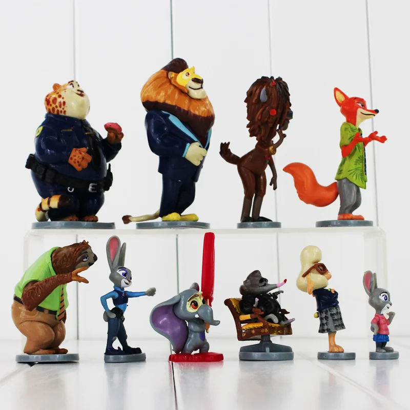 10pcs/lot Hot Moive Zootopia Judy Hopps Nick Wilde Leodore Lionheart ...
