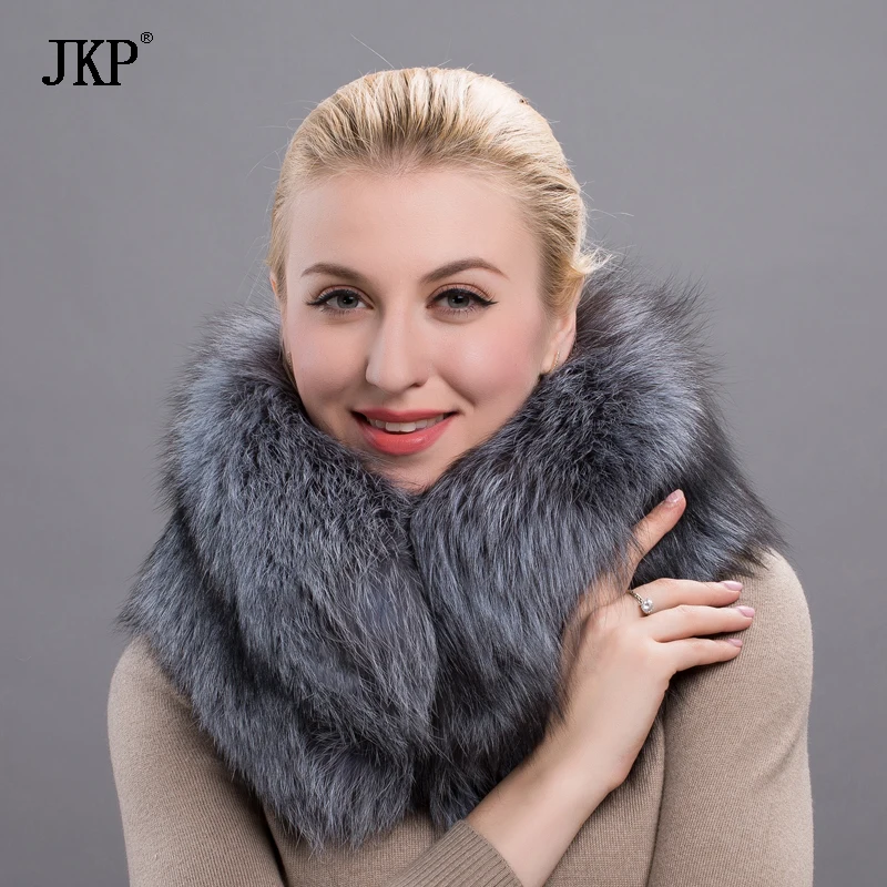 Real-fox-fur-scarf-shawl-women-soft-silver-Fox-Fur-Collar-men-and-women ...