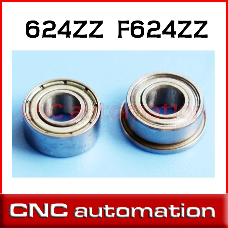 2pcs 624ZZ miniature radial F624ZZ S624ZZ flanged stainless 624 624Z ...