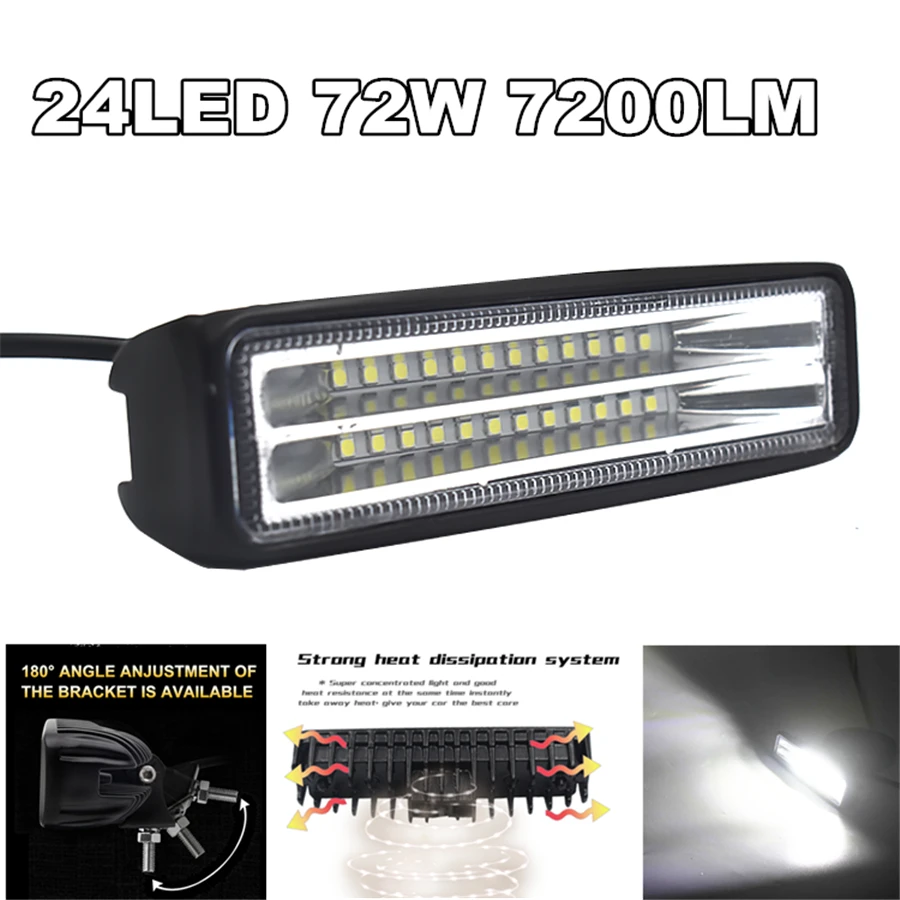 12V 72W SPOT LED Off road Work Light Lamp For Driving ATV UTE 4WD SUV ...