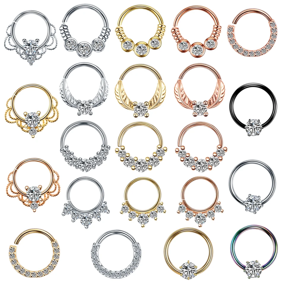 1PC Brass Septum Piercing Nose Ring Daith Hoop Piercings Nariz Earrings ...