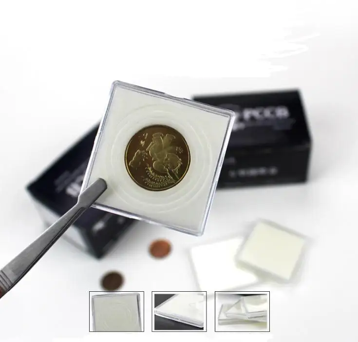 500Pcs Coin Square Storage Box Display Variety Diameter Plastic Box ...