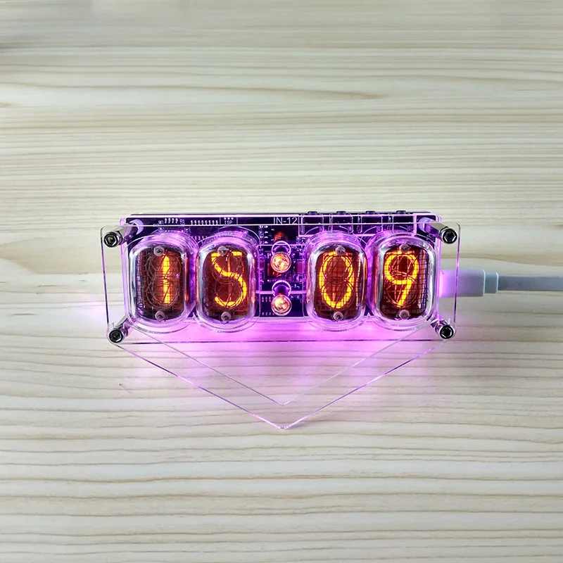 Diy 4 Bit Rgb Led Glow Digital Clock Board Nixie Tube Clock Kit Diy