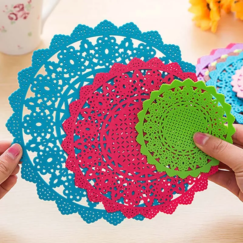 Pvc Cup Mats Tableware Placemat | Mat Pads Tableware Flower | Pvc ...