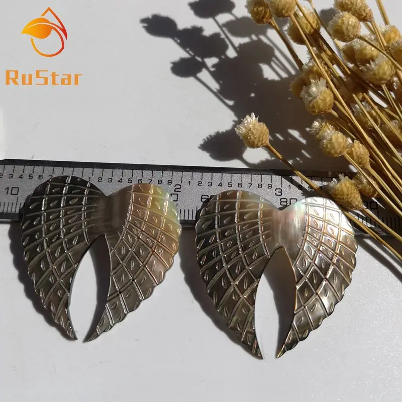 30pcs/lot 40mm Natural Black Angel Wing Mother of Pearl shell for DIY ...