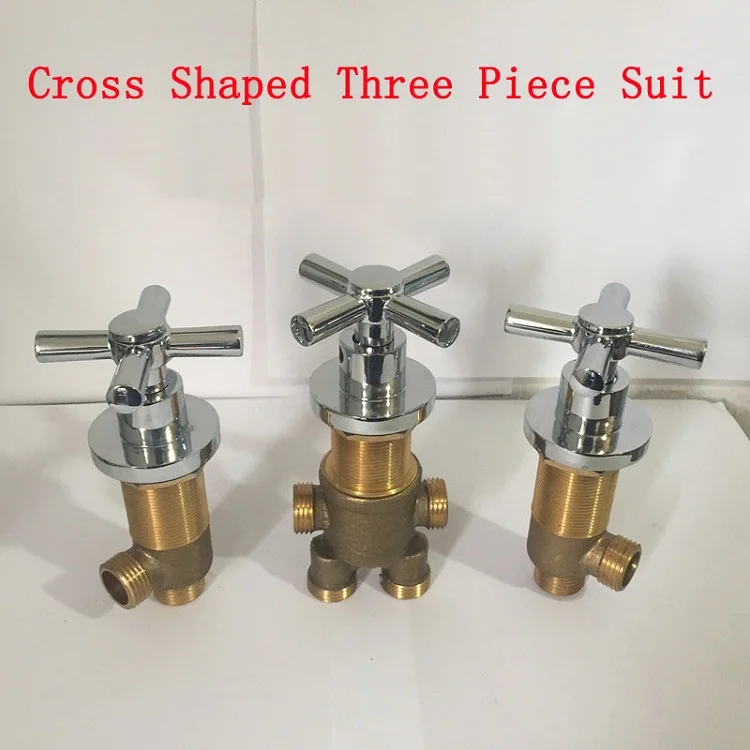 Cross shaped cold and hot water master switch/separator, Brass shower ...