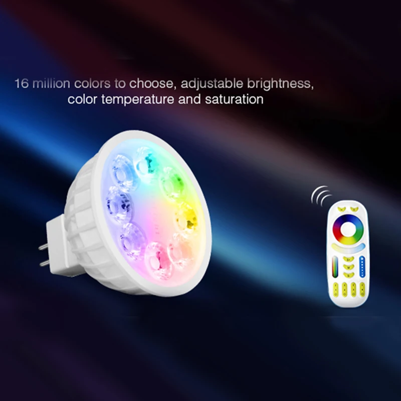 Milight Mr16 Spot Light Dc12v 2.4g Wireless Dimmable Led Bulb Rgb+cct ...