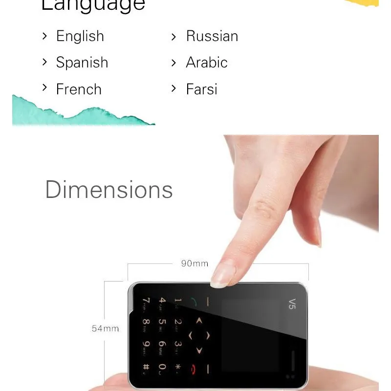BLACK COLOUR /AIEK/AEKU V5 Card Mobile Phone 6.9 mm Ultra Thin Pocket ...