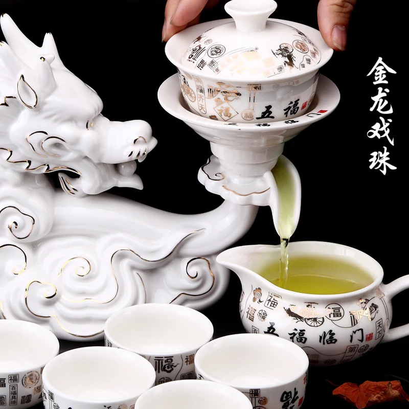 Hot Sale Useful 8 Person Chinese style Tea Pot Lazy Tea Sets China ...
