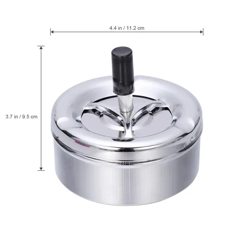 LUOEM Round Push Down Cigarette Ashtray Stainless Steel Tabletop ...