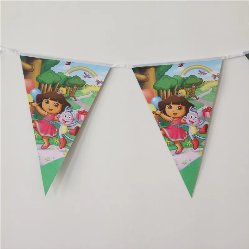 1 Set Banner Including 10 Flags 2.5m Dora the Explorer Theme Happy ...